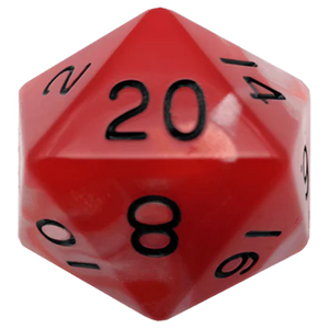 Fanroll - 35mm Mega Acrylic D20 - Red/White with Black Numbers | Loaded ...