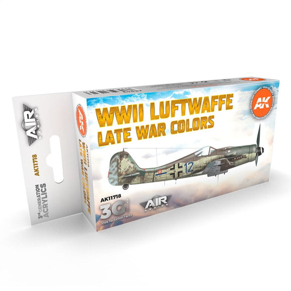 AK Interactive 3rd Gen Aircraft Paint Set - WWII Luftwaffe Late War Co ...